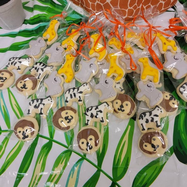 Mini Zoo Animal Birthday Sugar Cookies (1 Bag) - Safari Birthday Party ...