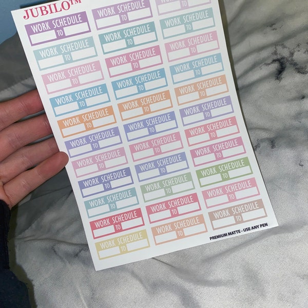 WORK SCHEDULE Stickers - Pastels. Planner Stickers. Calendar Stickers ...