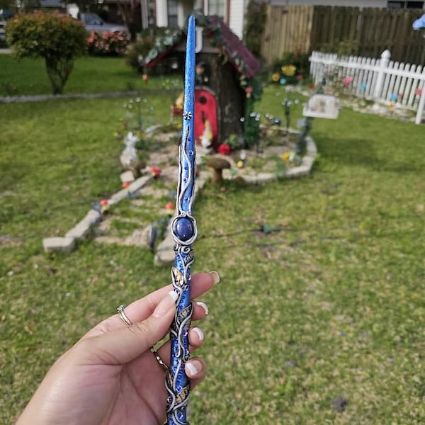 Magic Wand Purple and Gold Cosplay Magic Wand Purple Agate Gemstone ...