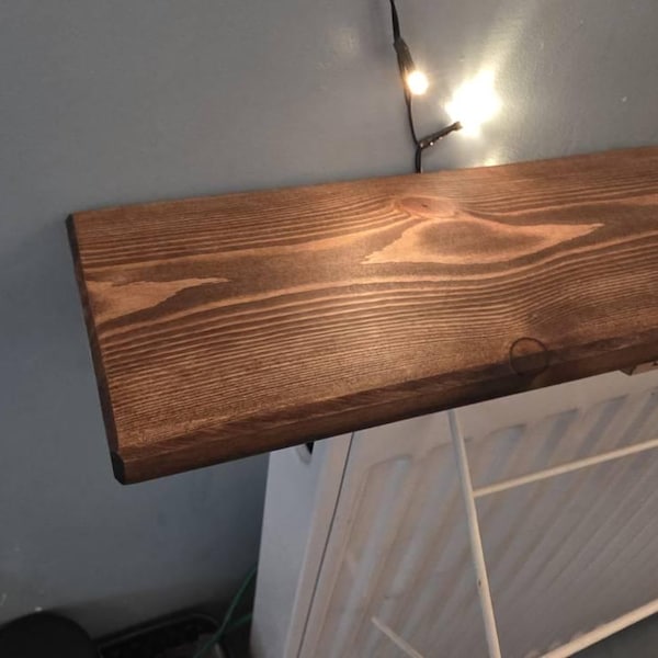 Rustic Solid Wood Radiator Shelf With Cast Iron Brackets | Handcrafted ...