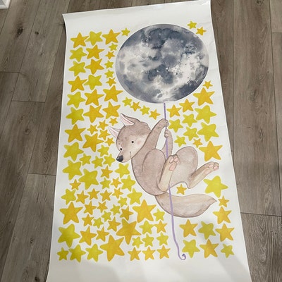 Watercolor Flower Greenery Wall Decals Nature Sticker Boho - Etsy