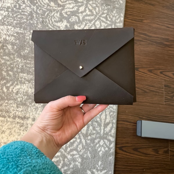 Customized Leather Envelope for Photos 4x6, Leather Case Prints 5x7 ...