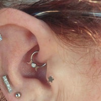 14g Burnished Gold Industrial Barbell Arrow With Stone Industrial ...