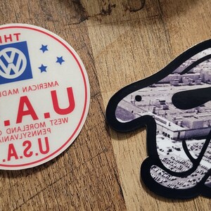 VW Retro Rabbit Sticker Blue and Red - Etsy