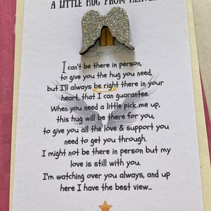 Pocket Hug From Heaven Pocket Token Bereavement Gift Keepsake Memorial ...