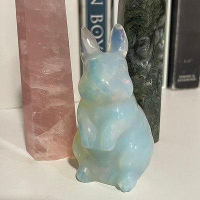 1pc Hand Carving Opalite Rabbit,quartz Crystal Rabbit,mineral Specimen ...