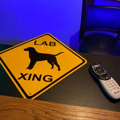 Lab Labrador Xing Metal Caution Yellow Dog Crossing Sign 6x6 or 12x12 ...