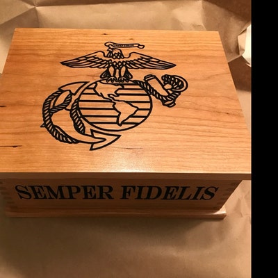 Personalized Marine Corps Engraved Wood Keepsake Box - Etsy