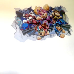Paw Patrol the Mighty Movie Wall Sticker Characters Wall Decal Set - Etsy