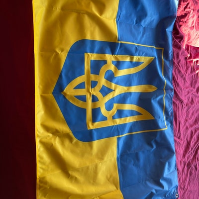 Ukraine Flag With Crest Unique Design Print High Quality Materials 5 ...