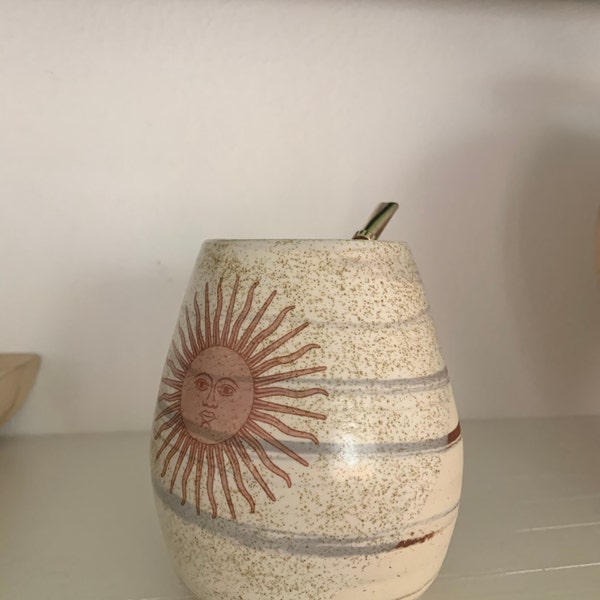 Handmade Ceramic Yerba Mate Gourd With Notch for Bombilla, Complete ...
