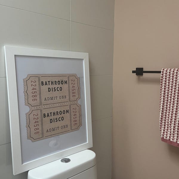 Toilet Wall Art the Best Seat in the House Ticket Print Bathroom Funny ...