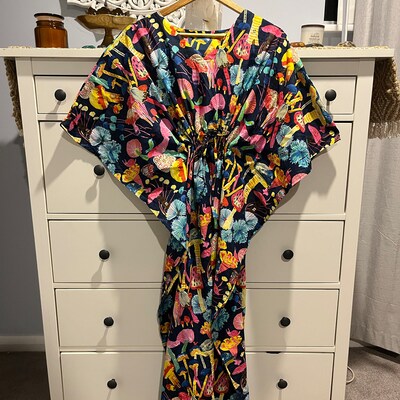 Pink Bird Ofmd Robe, Indian Soft Cotton Kimono, Bridesmaid Robe, Kimono ...