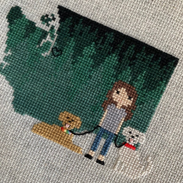 Blackwork Dog Sampler - Modern Cross Stitch Pattern PDF File - Instant ...