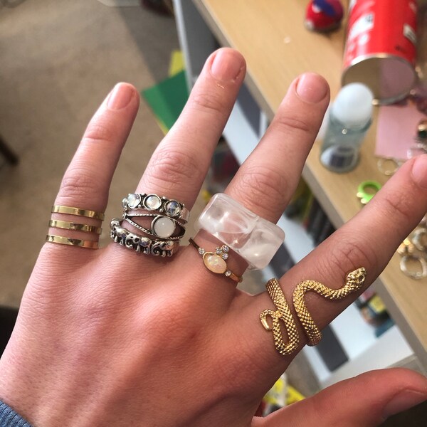 Playing Card Ring, Adjustable 925 Sterling Silver Ring Unisex Playing ...