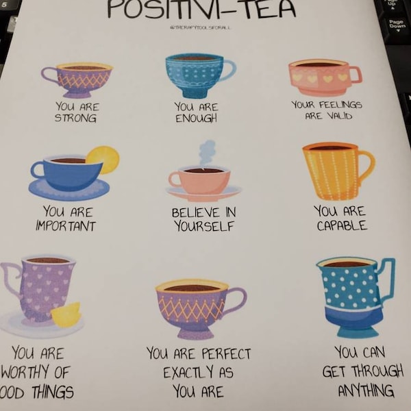 Positivi-tea Positivity Self Affirmation Digital Print Self Empowerment ...