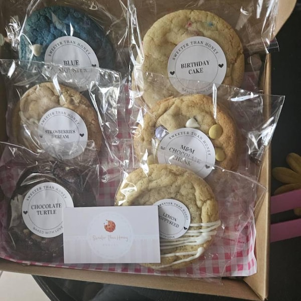 Gourmet Cookies Gift Box: Artisanal Baked Assortment. Half Dozen or ...