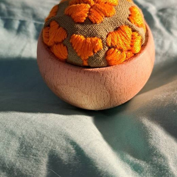 Embroidery Pin Cushion Kit,japanese Sashiko Pincushion With Wooden Base ...