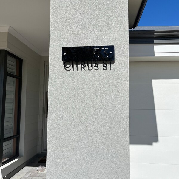 Landscape Modern Address Sign, House Number, Street Address Sign ...