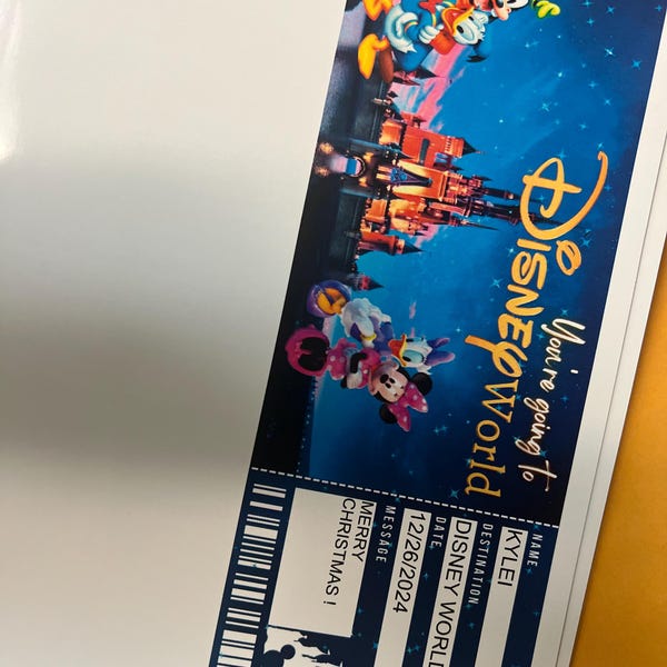 Surprise Disneyland Ticket, Disneyworld Ticket, Editable Ticket ...