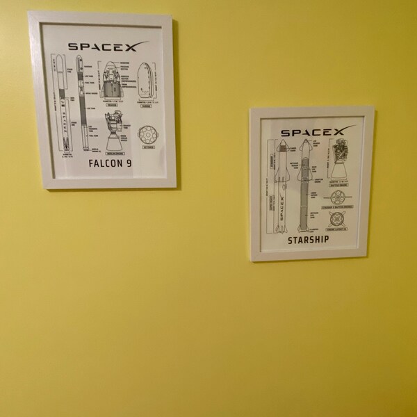 Spacex Falcon Heavy Poster Falcon Heavy Rocket Art Work Elon Musk Lover ...