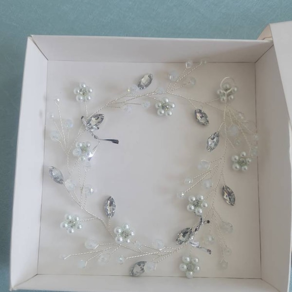 Mother of the Bride Blue Hair Pin. Crystal Hair Pin and Beaded Earrings ...