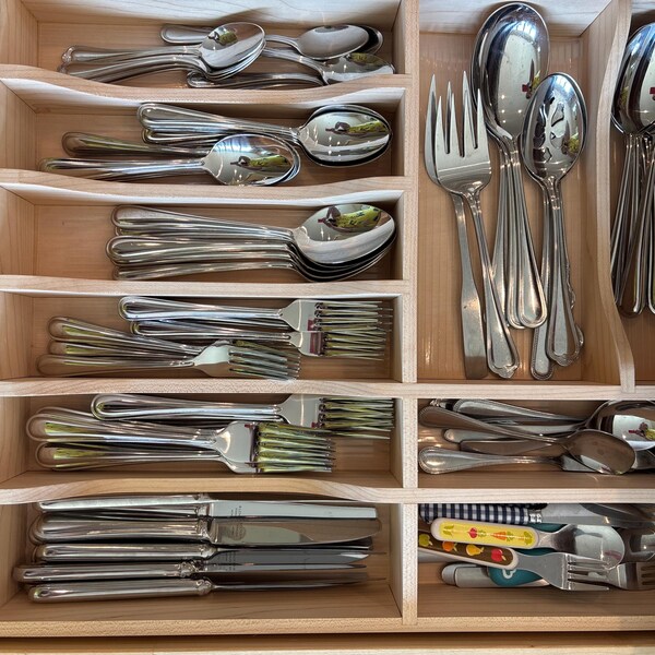 Two Tier Drawer Organizer With Sliding Tray for Utensils Silverware ...