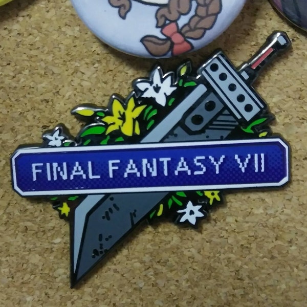 Final Fantasy VII Enamel Pin : FFVII Buster Sword Cloud Aerith Tifa FF7 ...