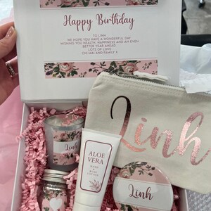Happy Birthday Gift Box Filled, Rose Gold Best Friend Gift Box, Beauty ...