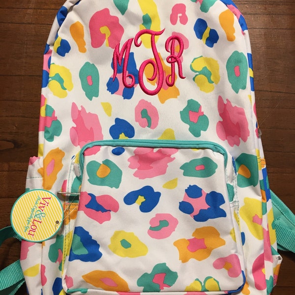 Girls Monogram Backpack and Matching Lunch Box Set Personalized Fun ...