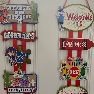 Dino Ranch Birthday Door Signdino Ranch Theme Decorations - Etsy