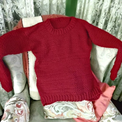 Easy Crochet Pullover Weekend Snuggle Sweater Cosy Slouchy Winter ...