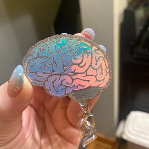BRAIN BADGE Reels Holographic Neuro. Nursing ID Holder. Gifts for Her ...