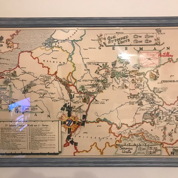 42nd Infantry Division Campaign Map - Rainbow Division - US Army - Etsy