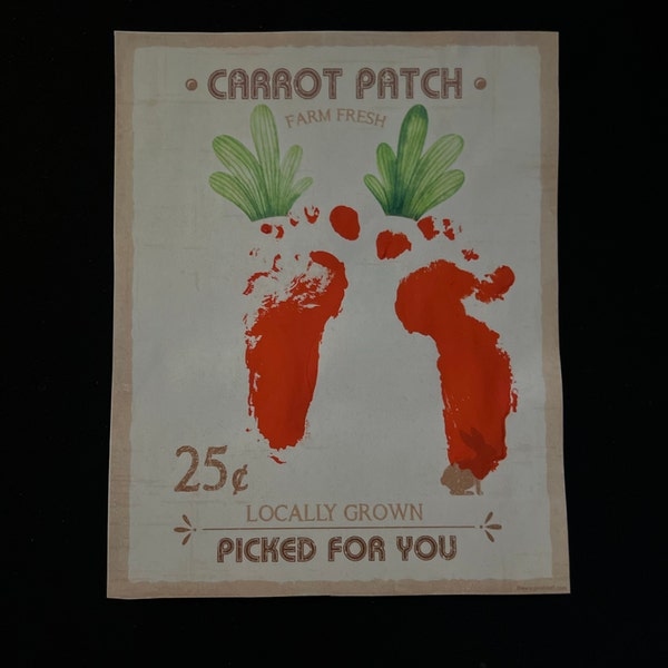 Original Farm Sign Carrot Patch Easter / Footprint Feet Art Craft ...