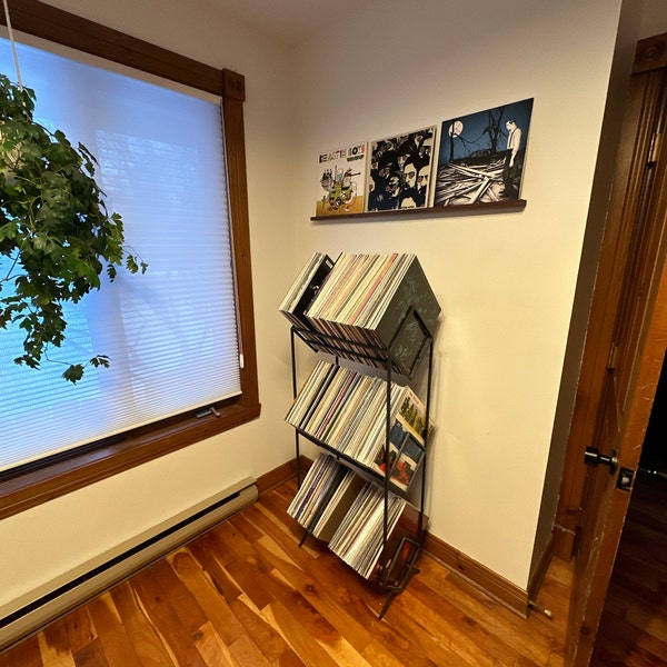 Vinyl Record Collection Display Shelf Wall-mounted Hardwood Ledge - Etsy