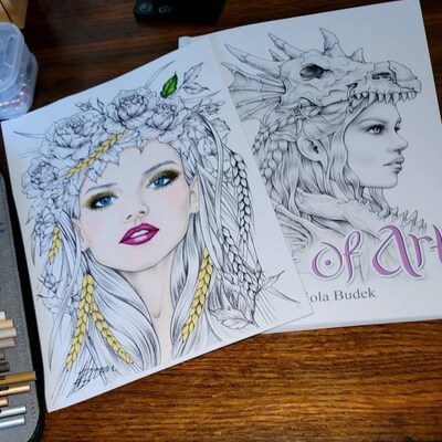 Set of Art Mariola Budek Coloring Book Kids Artist Colouring 24 Page ...