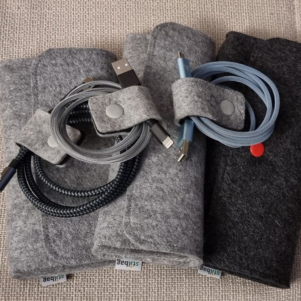 Reusable Cable Ties From Wool Felt - Set of 4 - Etsy