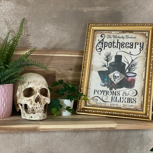 Halloween Apothecary Sign, Vintage Halloween, Potions & Elixirs Print ...