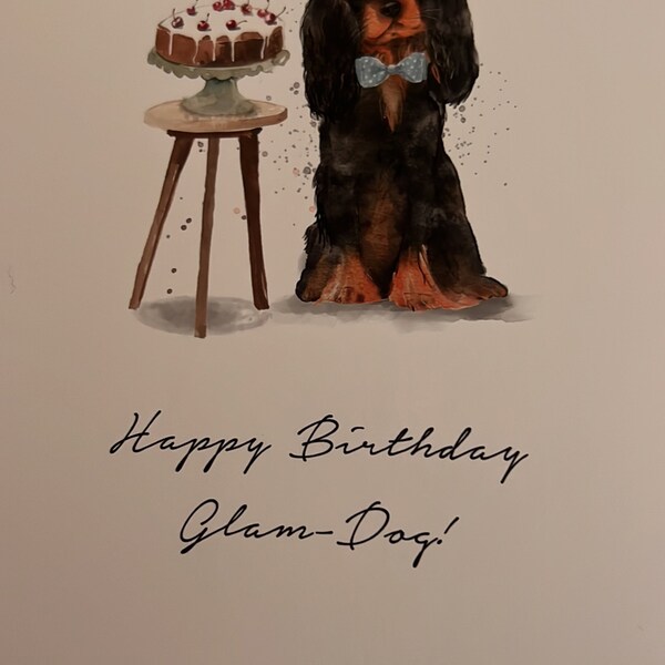 Cavalier King Charles Spaniel Birthday Card, Tri Colour, Ruby, Blenheim ...