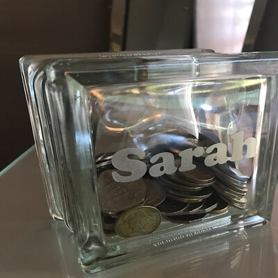 Personalised Glass Money Box - Etsy Australia