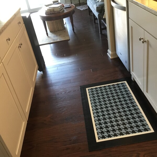 Floor Cloth, Painted Rug, Handmade Canvas Rug, Diamond Rug, Hand ...