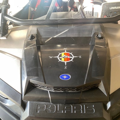 Many Colors & Sizes Compass Retro Racing Stripes Rainbow Vinyl Die Cut ...