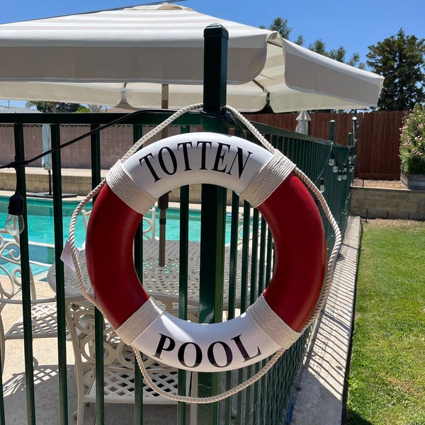 Personalized Life Preserver Ring - Pool Décor - Boat Décor -beach House ...