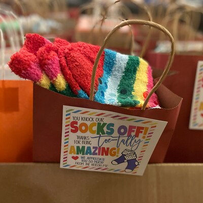 Sock Gift Tags Staff, Mani Pedi Gift, Toe-tally Amazing Teacher Staff ...