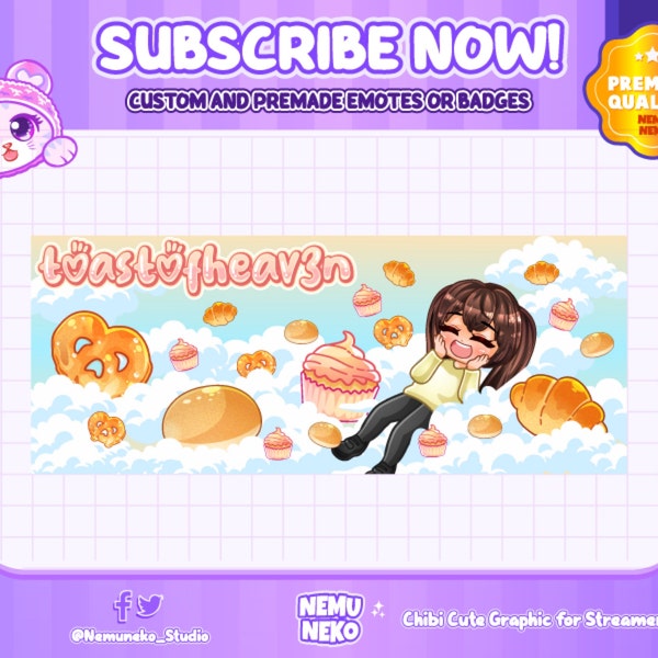 Custom Chibi Cute Banner or Header for Social Media / Twitch Banner ...