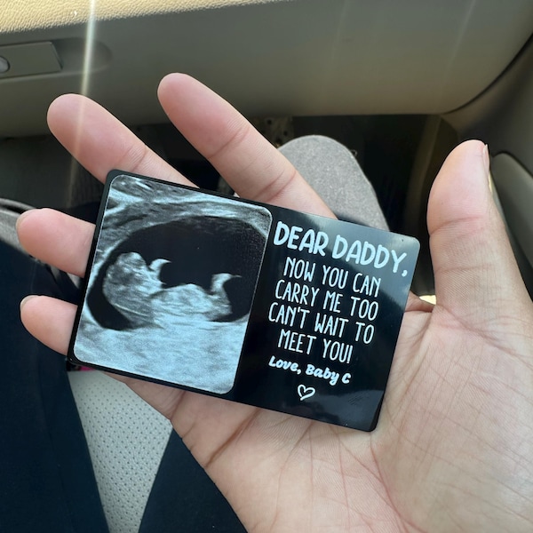 Custom Metal Ultrasound Photo Wallet Card, New Baby Sonogram Gift ...