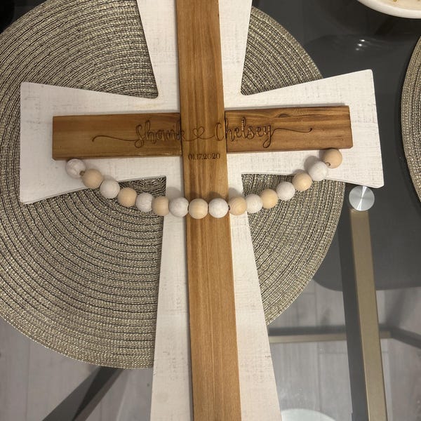 Personalized Wooden Cross, Engraved Wall Cross, Religious Gift, Custom ...