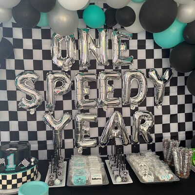 One Speedy Year Banner 1st Birthday Party Decoration Balloon 1st Fast ...