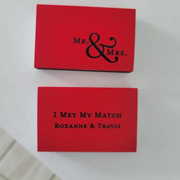 Custom Mr. & Mrs. Match Boxes - Party Favors, Custom Matches, Foil ...